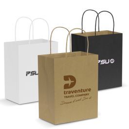 107586 Medium Paper Bags With Rope Handle (19.6cm x 24.8cm x 12cm)
