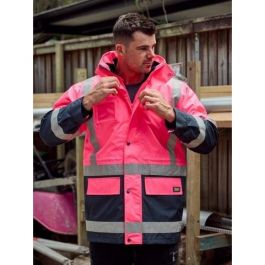BK6975 Branded 5 In 1 Waterproof Rain Jacket With Reflective Tape