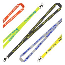 LANPOLY15 15mm Flat Polyester Lanyards With Attachment (Stock Colours)